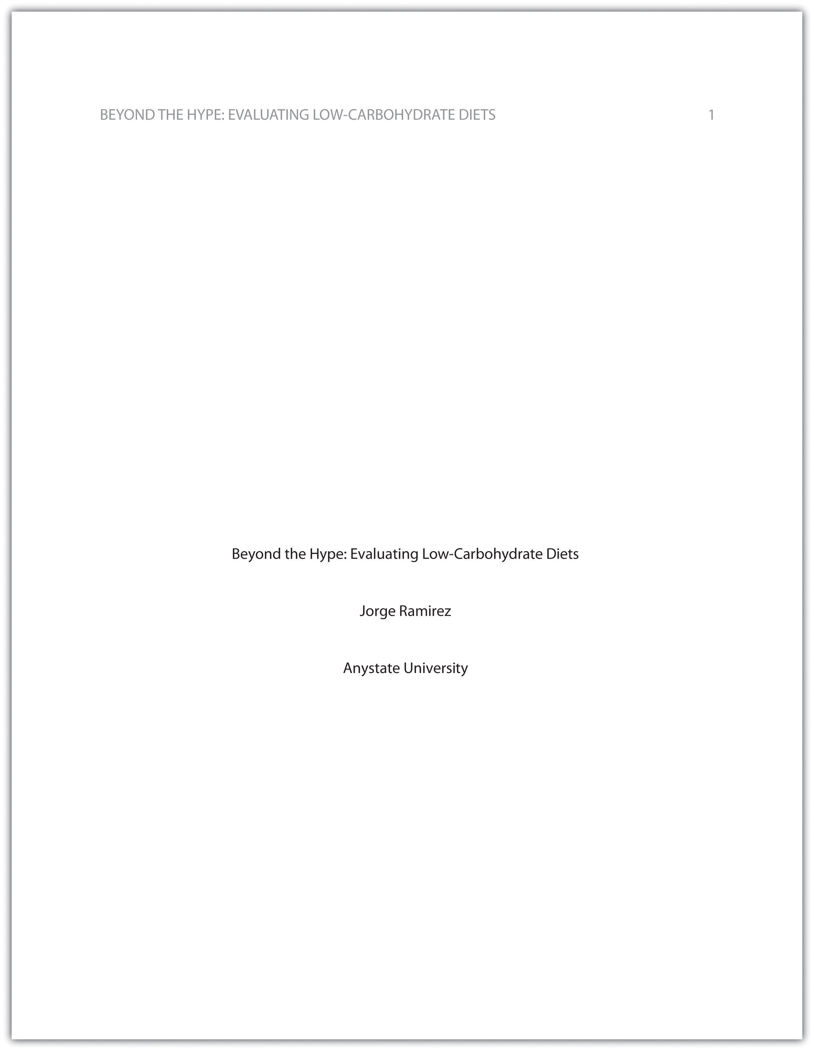 Formatting A Research Paper